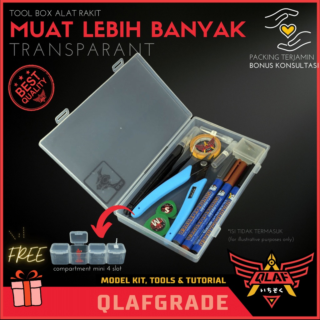 Jual TOOL BOX ALAT RAKIT - KOTAK PENYIMPANAN TRANSPARANT compartment ...
