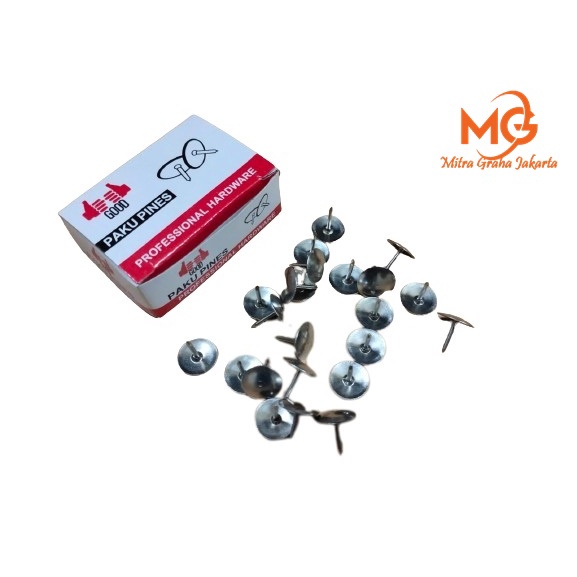 Jual PAKU PAYUNG / PINES (THUMB TACK) 1 PAK ISI10 BOX KECIL BERKUALITAS ...