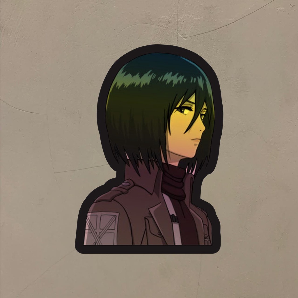 Jual Stiker Anime Hologram Mikasa AOT Case Hp dan Laptop 7 Cm | Shopee ...