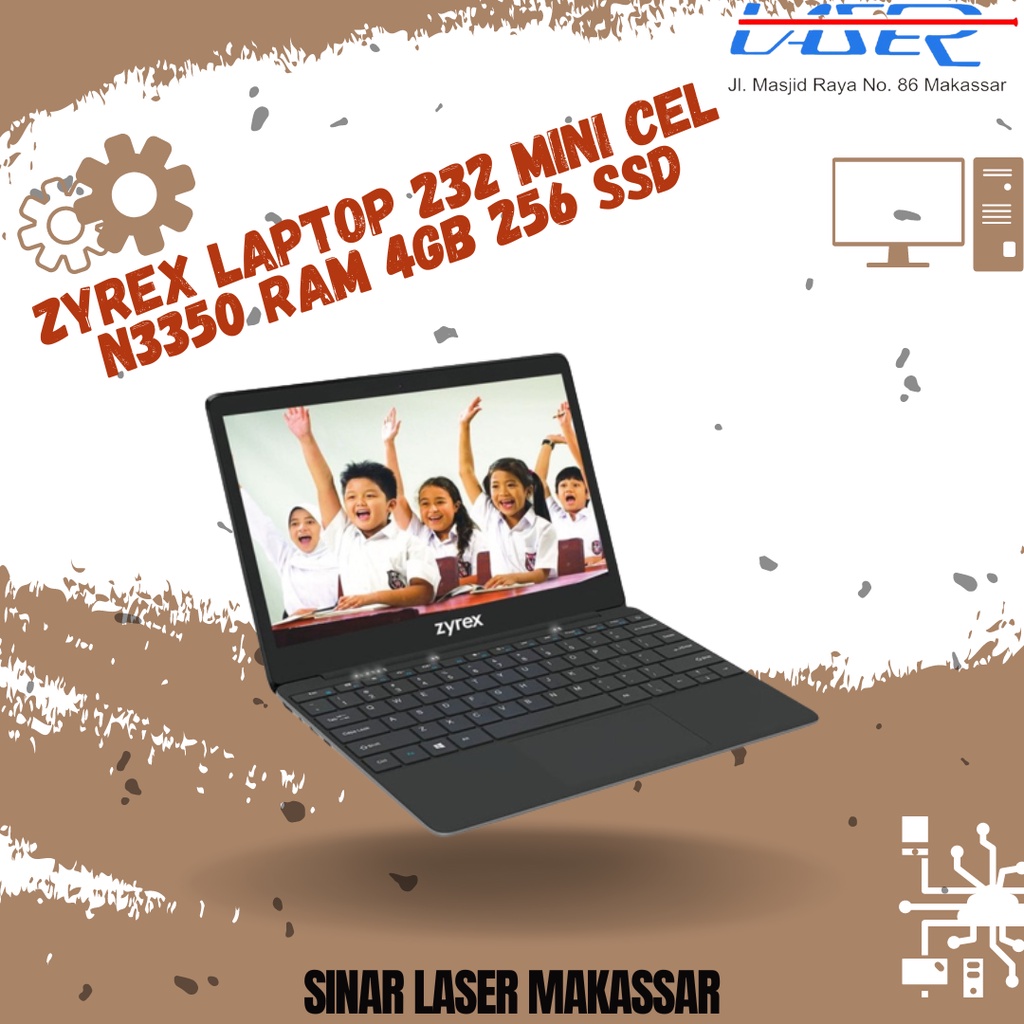 Jual LAPTOP ZYREX 232 MINI CELERON N3350 RAM 4 GB 64GB eMMC + 256 SSD ...