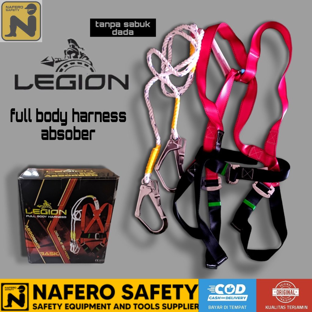 Jual FULL BODY HARNESS LEGION DOUBLE HOOK PLUS ABSOBER DAN SABUK DADA | Shopee Indonesia