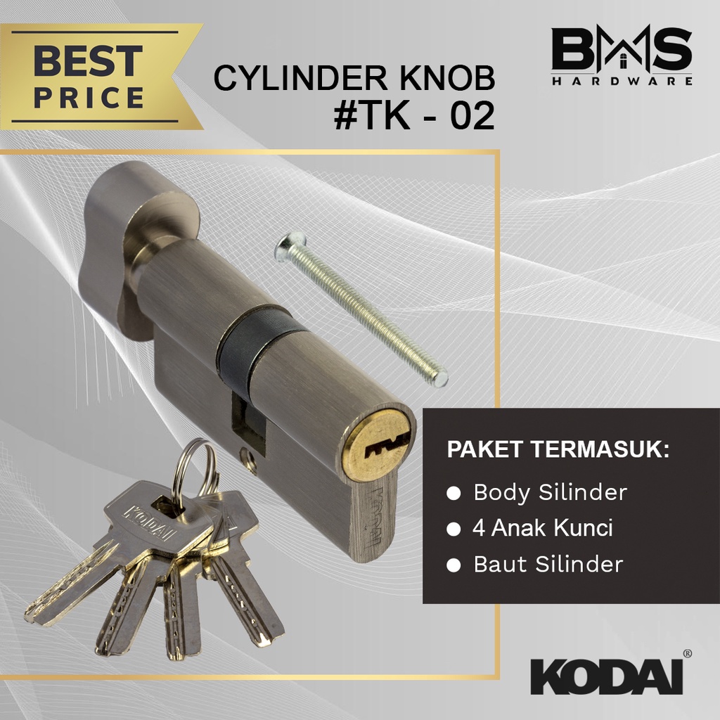 Jual SILINDER Kunci Pintu Knob putar Cylinder Kuningan KODAI TK 02 | Shopee Indonesia