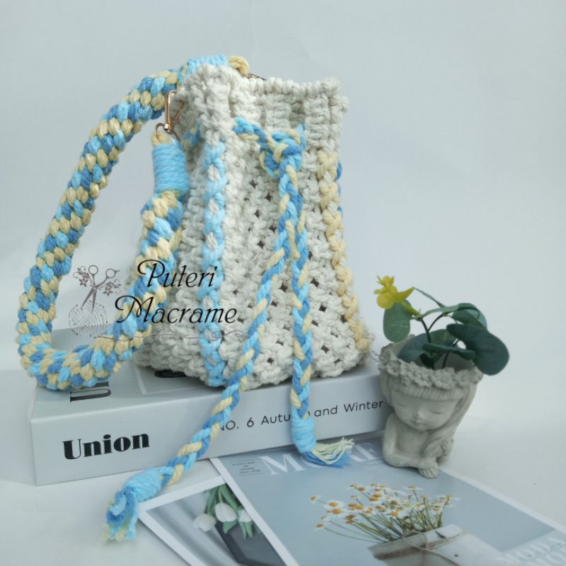 Jual Tas Macrame Bucket Bag, Bucket Bag Macrame | Shopee Indonesia