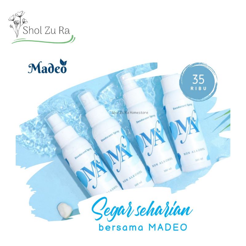 Jual Madeo Deodorant Spray Herbal Alami isi 100ml | Deo Spray Natural ...