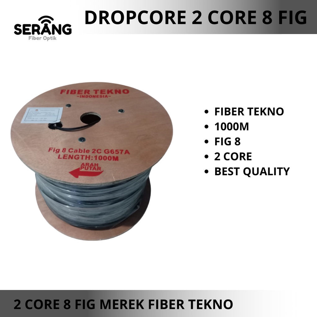 Jual Kabel FO bulat 2 core/ KU Mini 2 core 8 Fig 8 panjang 1 KM ...