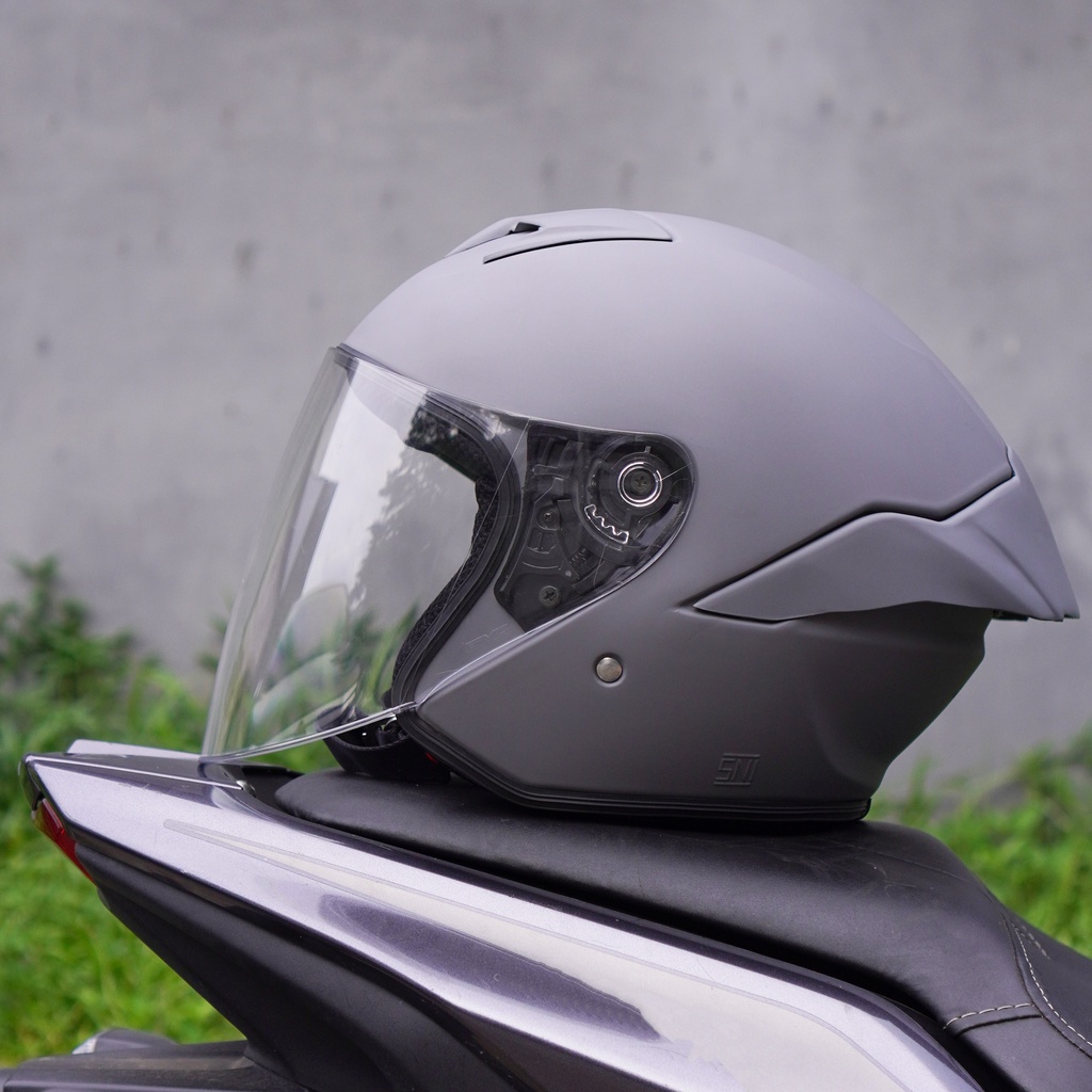 Jual Helm JS1 Series Warna Hitam Doff Solid Premium SNI Visor Bening ...