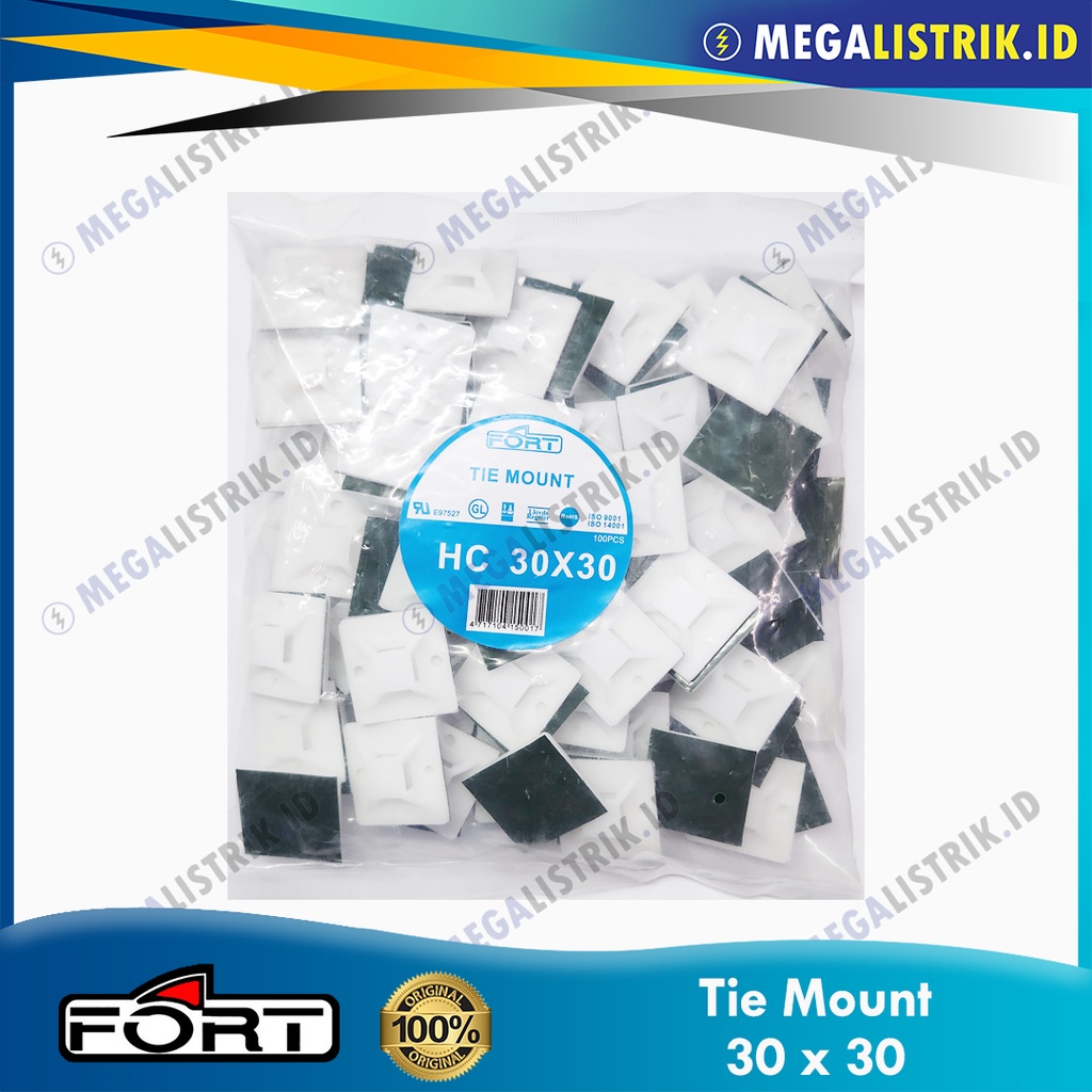 Jual FORT TIE MOUNT 30X30 ( 100 PCS ) + DOUBLE TAPE TEBAL / MOUNTS ...