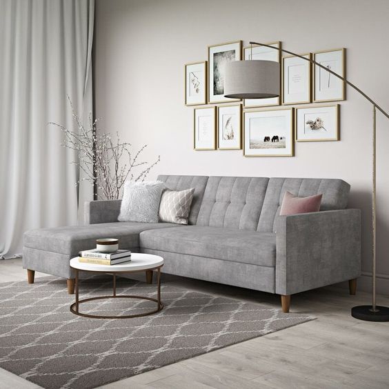 Jual Fabric Sofa Sudut Retro + Meja HPL Minimalis Furnitur Ruang Tamu ...
