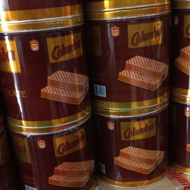 Jual wafer columbia 300gr kemasan kaleng kue lebaran | Shopee Indonesia