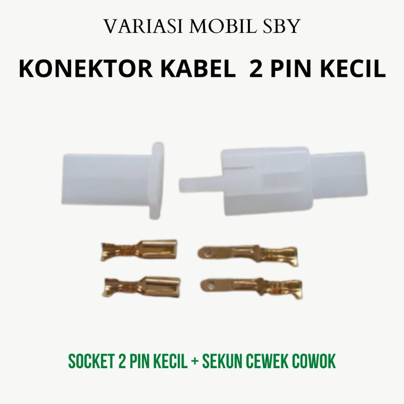 Jual Socket kabel motor 2 PIN KECIL / MINI 1 SET LENGKAP DENGAN SEKUN ...