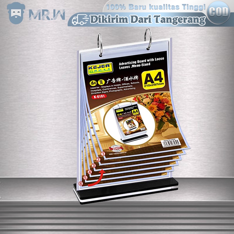 Jual Rak Menu Akrilik A4 Acrylic Menu Card Tempat Menu Akrilik Stand ...