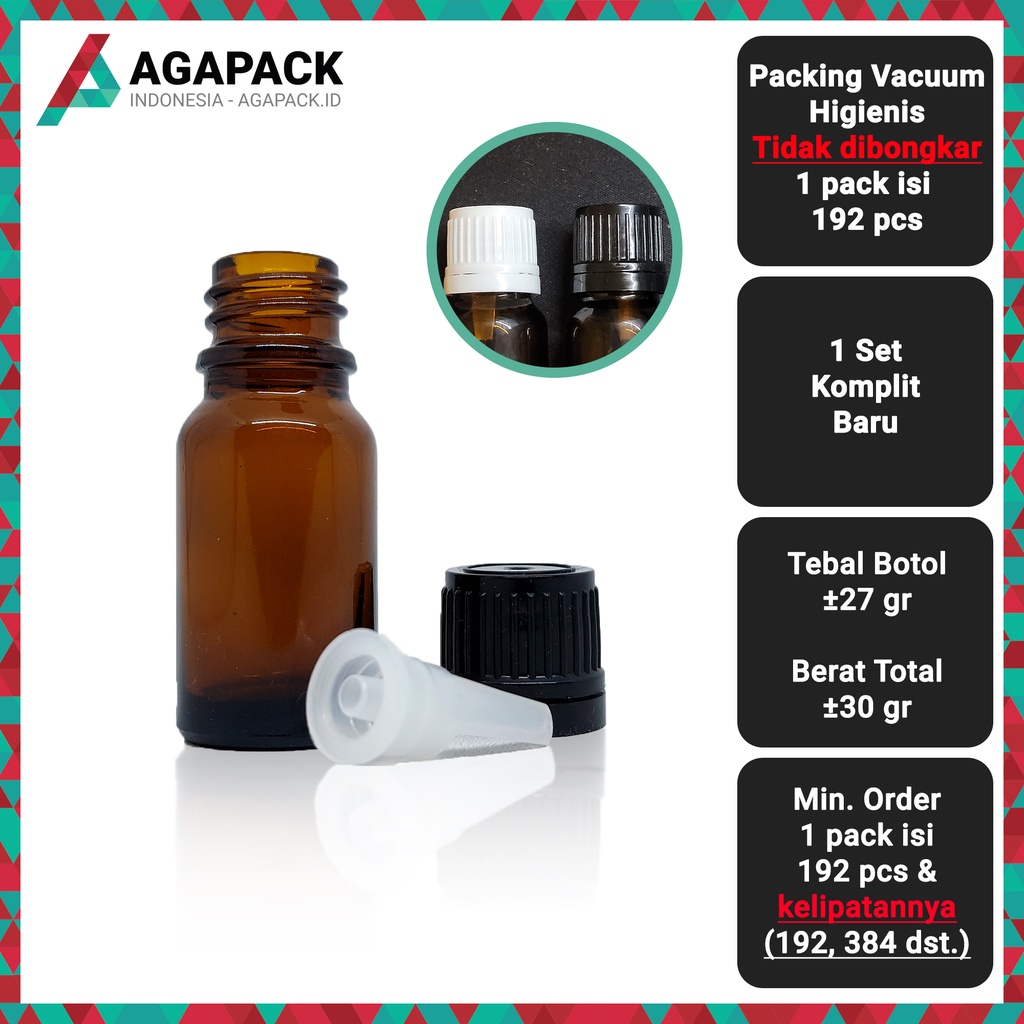 Jual Botol Kaca 10ml 10 ml Amber Tetes Essential Oil | Shopee Indonesia
