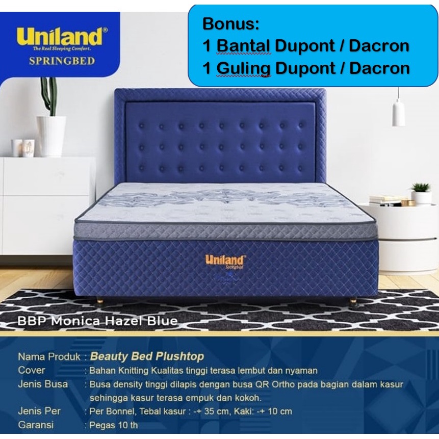 Jual Spring Bed Set Uniland Beauty Bed Plush Top MONICA Kasur Multibed ...