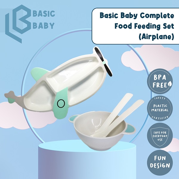 Jual Basic Baby Complete Food Feeding Set: Airplane - Alat Makan MPASI ...