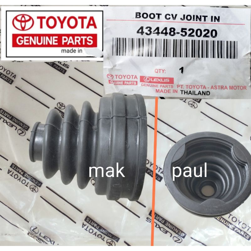 Jual karet boot cv joint dalam in VIOS ALTIS CAMRY WISH HARRIER DLL ...