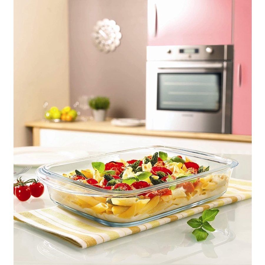 Jual loyang kaca wadah piring saji makanan casserole oven microwave ...