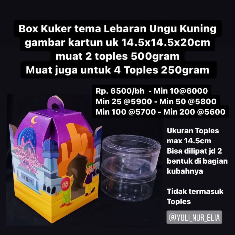 Jual Box Kuker Lebaran 2 Toples 500 gr Gambar kartun Uk 14.5x14.5x20cm | Shopee Indonesia