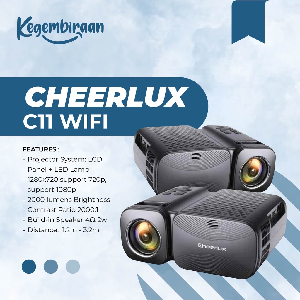 Jual Mini Projector Cheerlux C11 Wifi Full HD Proyektor Wireless ...
