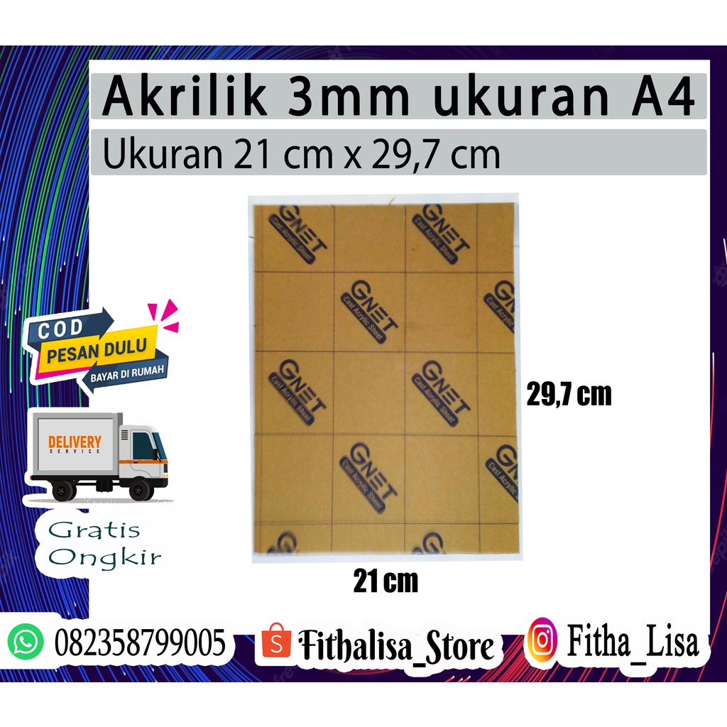 Jual Akrilik / Acrylic / Mika Ukuran A4 3mm | Shopee Indonesia