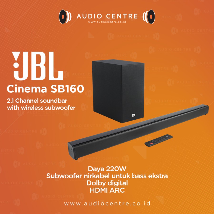 Jual JBL SB160 SB 160 Soundbar with Wireless Subwoofer 2.1 channel ...