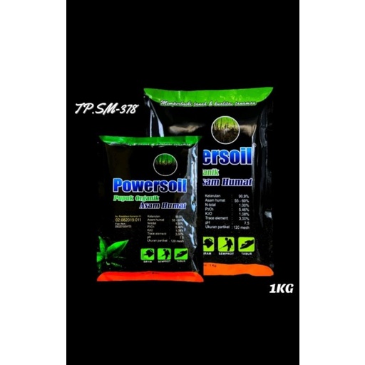 Jual POWERSOIL 1kg pupuk organik asam humat humic acid 60% pembenah tanah pupuk organik asam ...