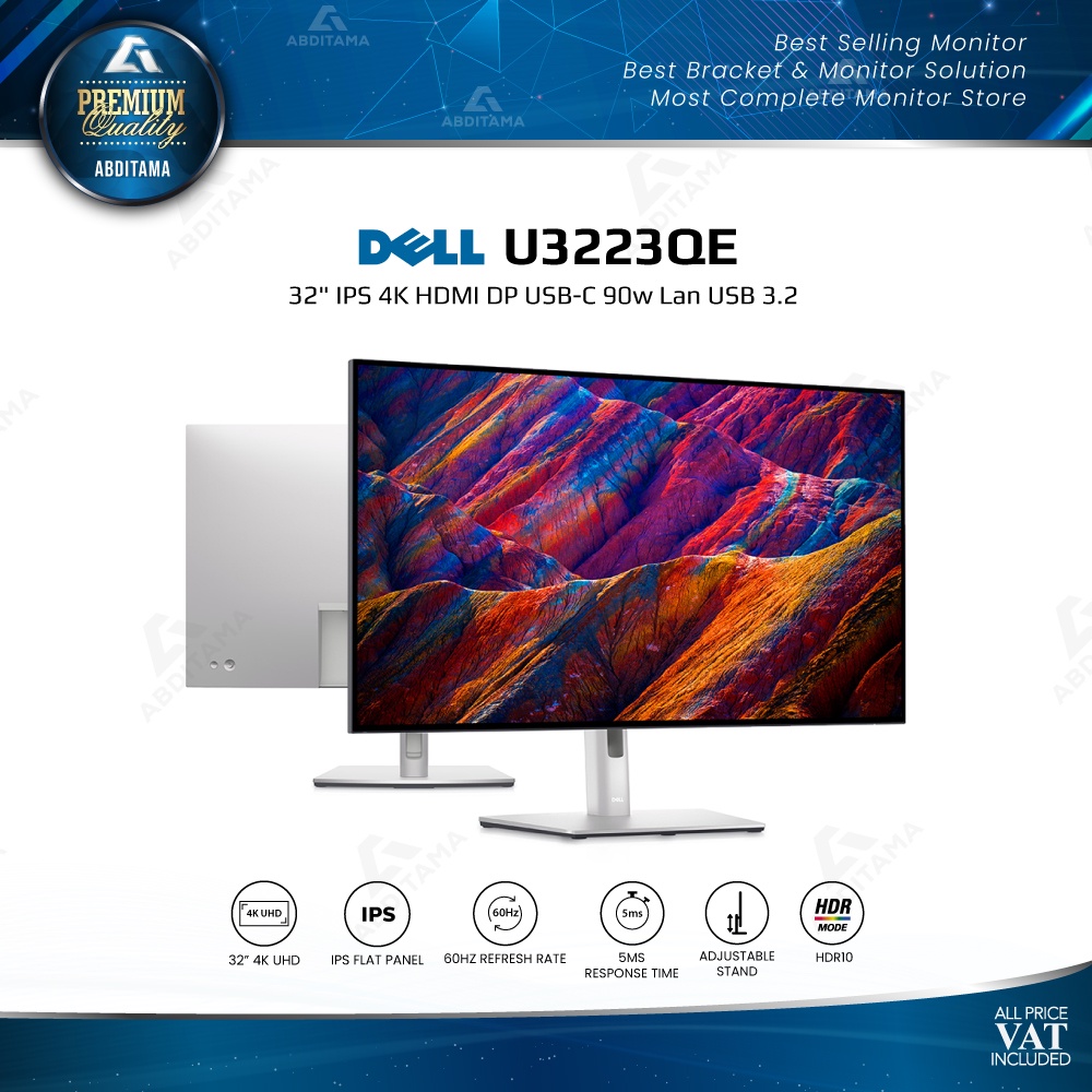 Jual Monitor LED Dell Ultrasharp 32 4K Thunderbolt hub Monitor U3223QE | U3225QE 32" IPS 4K UHD ...