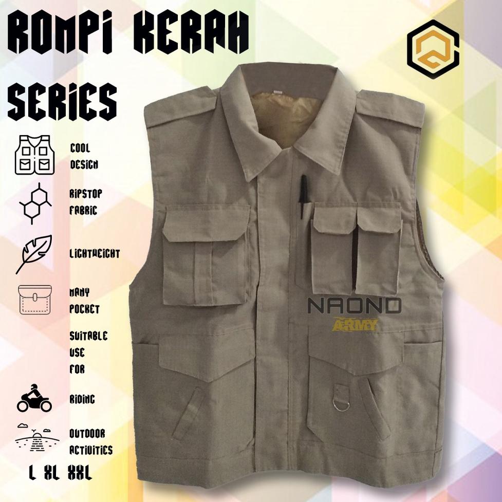 Jual Rompi Tactical Crew Lapangan Kerja Ridwan Kamil Kerah / rompi ...