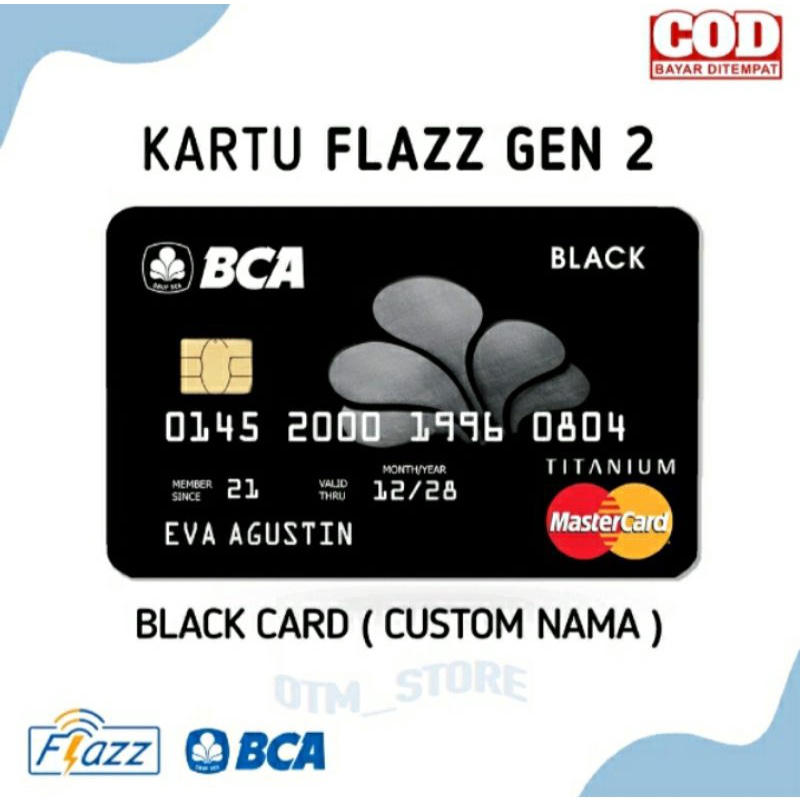 Jual Kartu FLAZZ BCA GEN 2 Terbaru Black Card & Design Prioritas Bisa Custom Nama | Shopee Indonesia