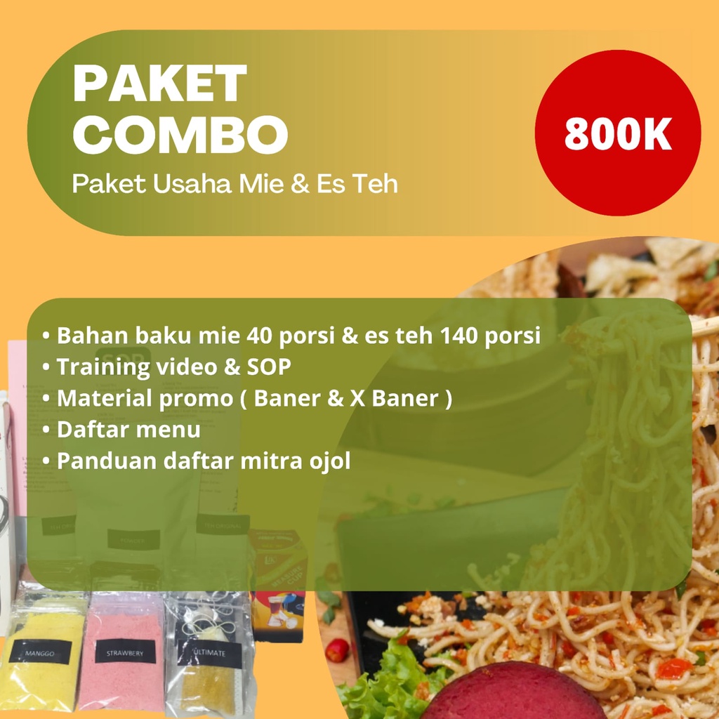 Jual Paket Usaha Combo Mie Level Kekinian Dan Es Teh Viral Saat Ini ...