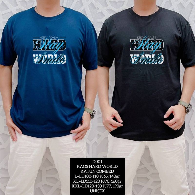 Jual KM-D001 KAOS HARD WORD KATUN COMBED harap cantumkan warna | Shopee ...