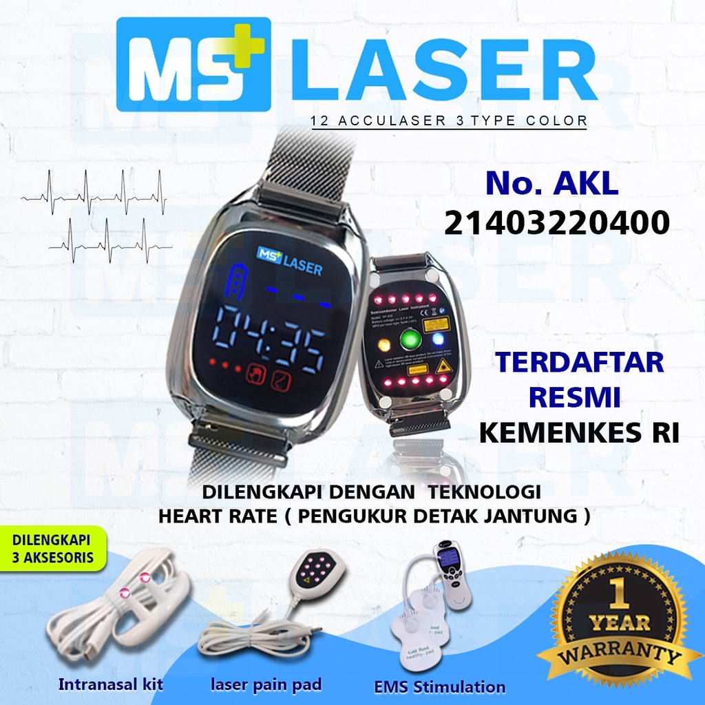Jual MS LASER KOMBINASI TEKNOLOGI JAM TERAPI LASER DAN PENGUKUR DETAK ...