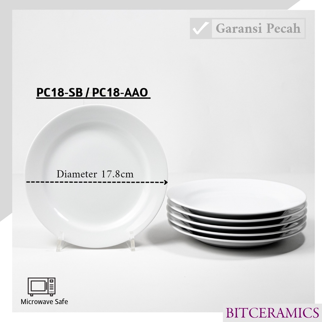 Jual Piring Kue Keramik 17.8CM / Piring Dessert / Piring Lauk / Piring ...