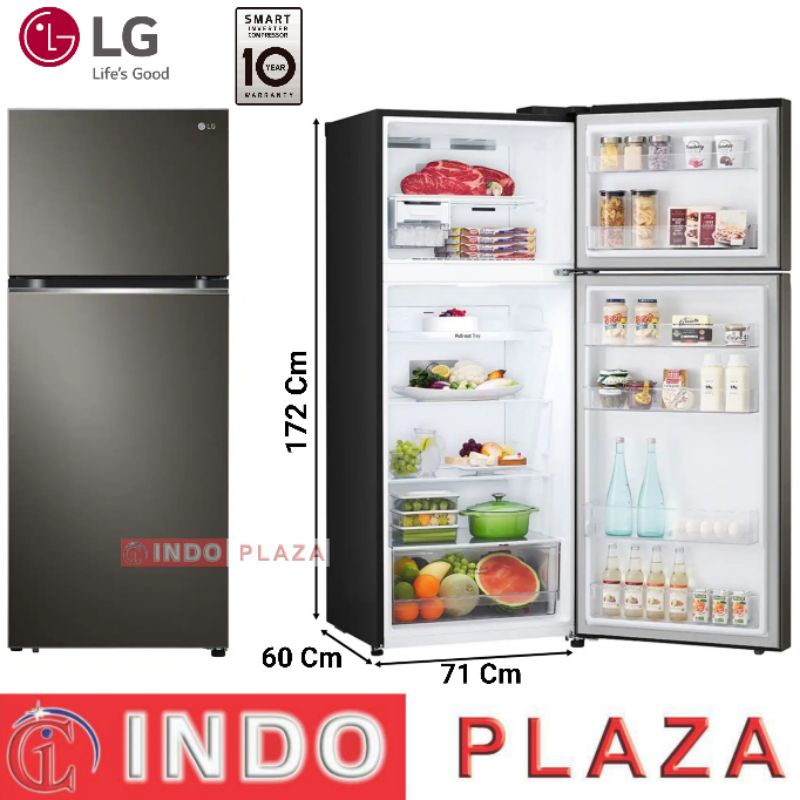 Jual KULKAS LG 2 PINTU Smart Inverter GNB332PXGB Door Cooling 335 Liter ...
