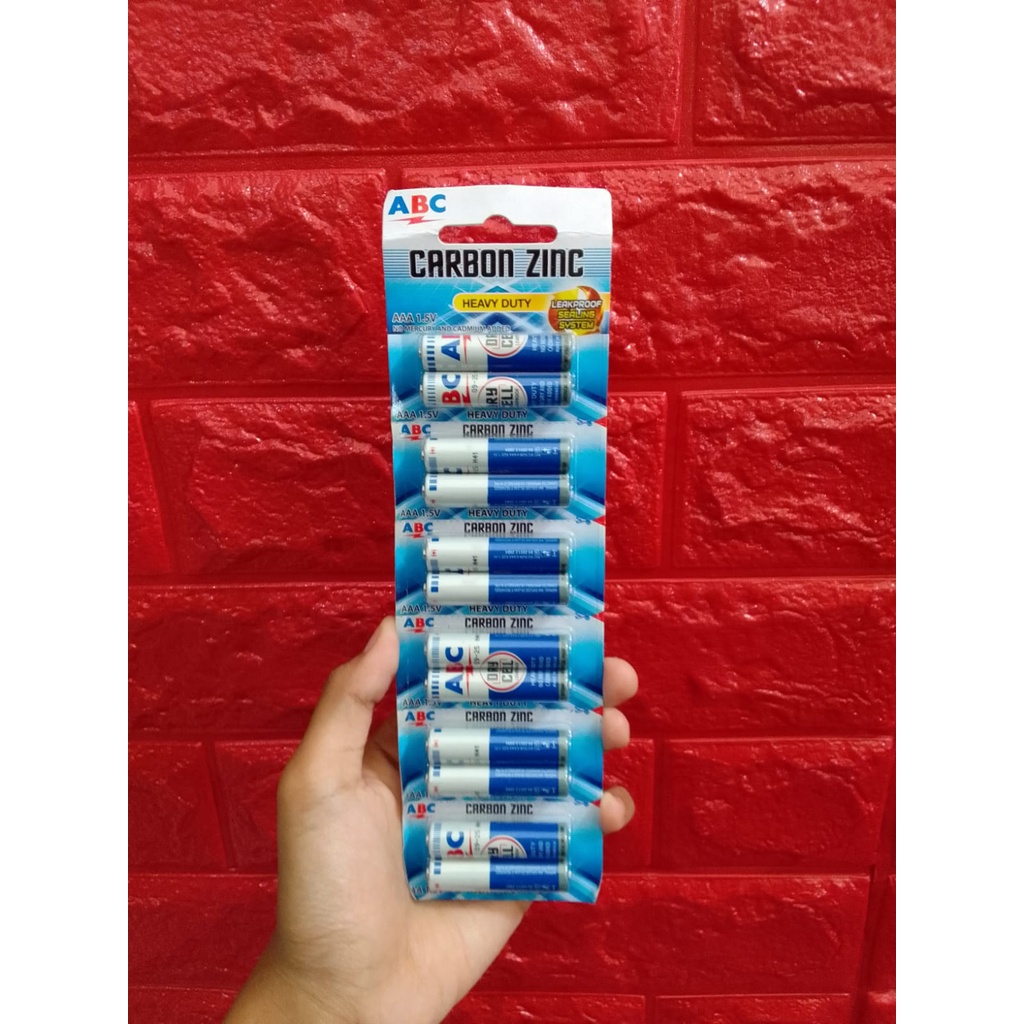 Jual 1 strip isi 12 pcs Baterai ABC Carbon Zinc AAA Baterai Remote AC ...