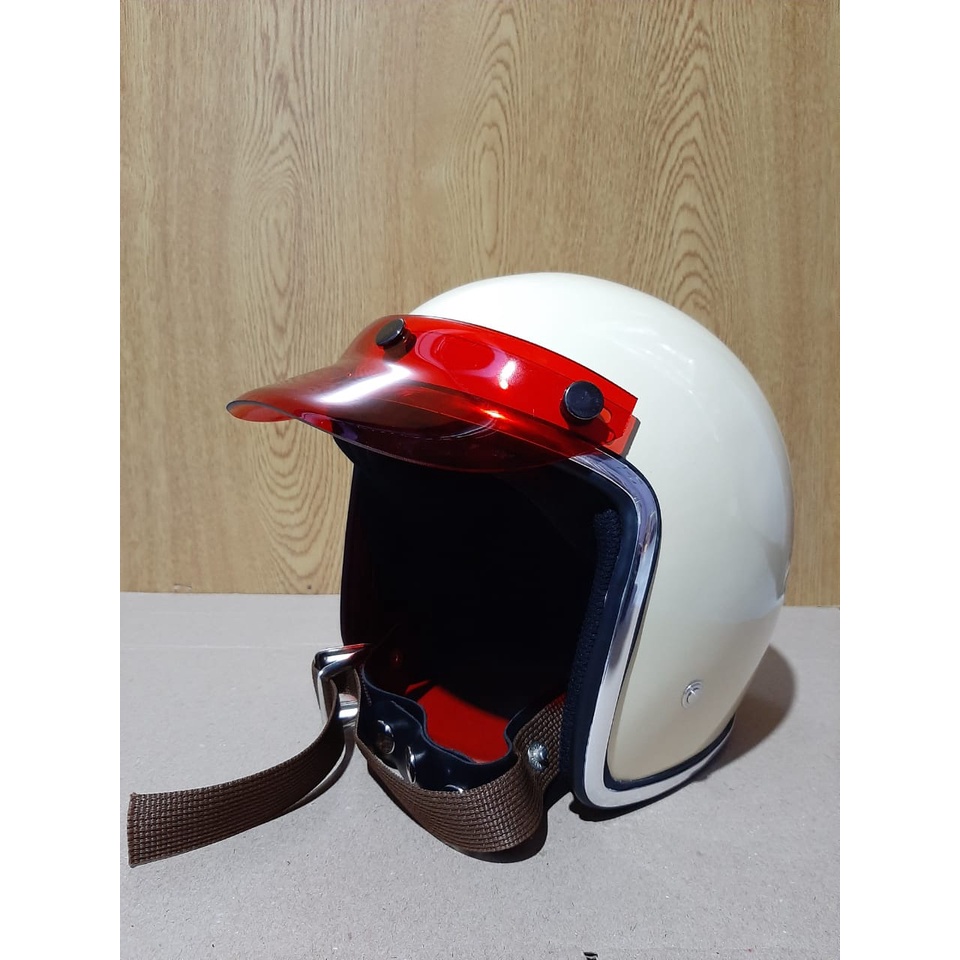 Jual Helm Slim Head Custom cream original api tx500 vintage original ...