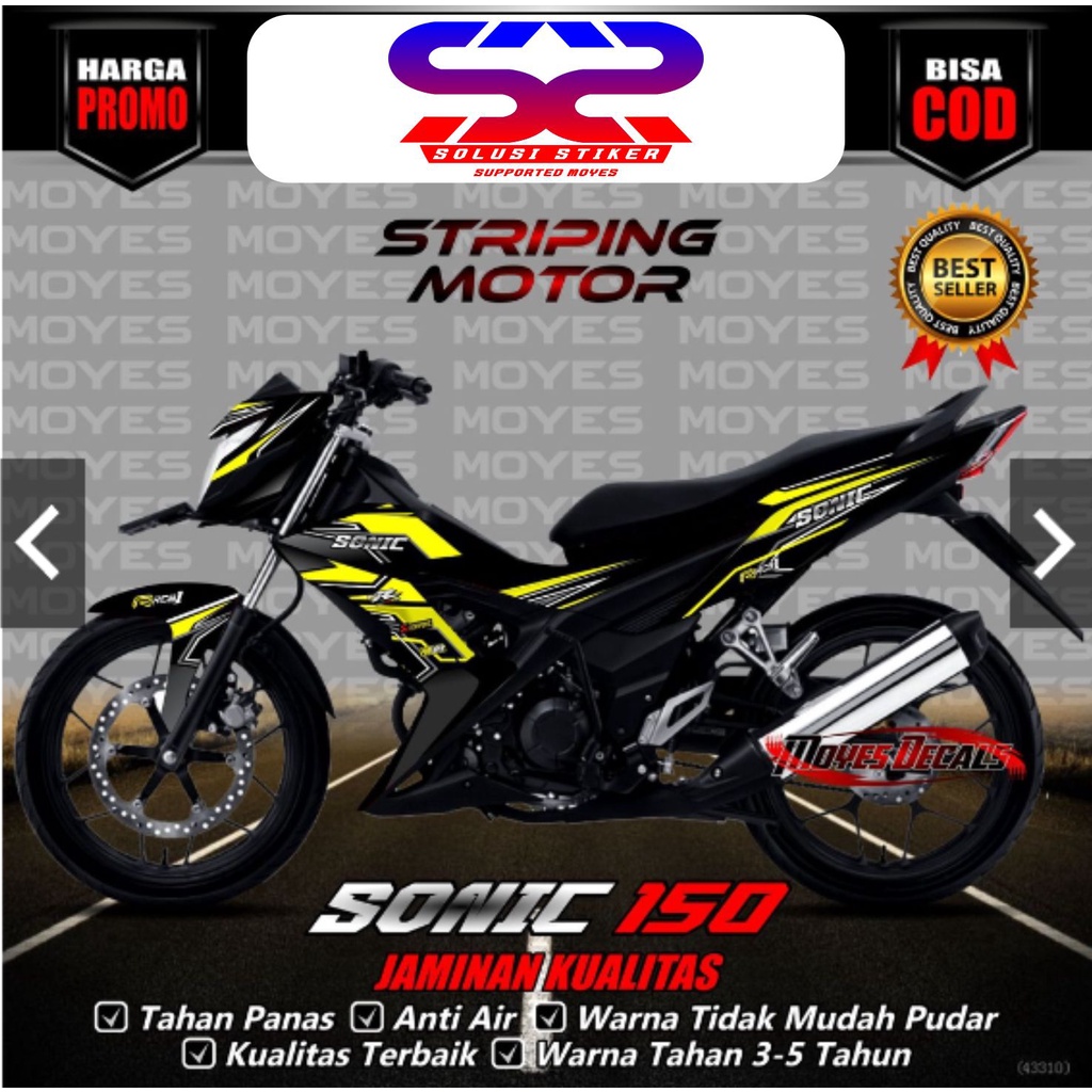 Jual Stiker striping honda sonic 150 Desaind Racing kuning Striping ...