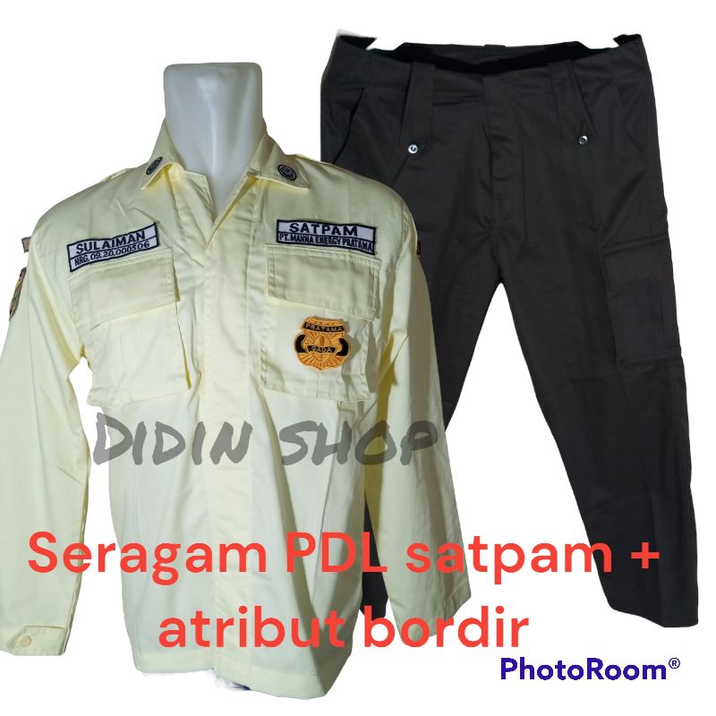 Jual seragam baju PDL satpam crem terbaru, baju PDL satpam krem baru satu stel | Shopee Indonesia