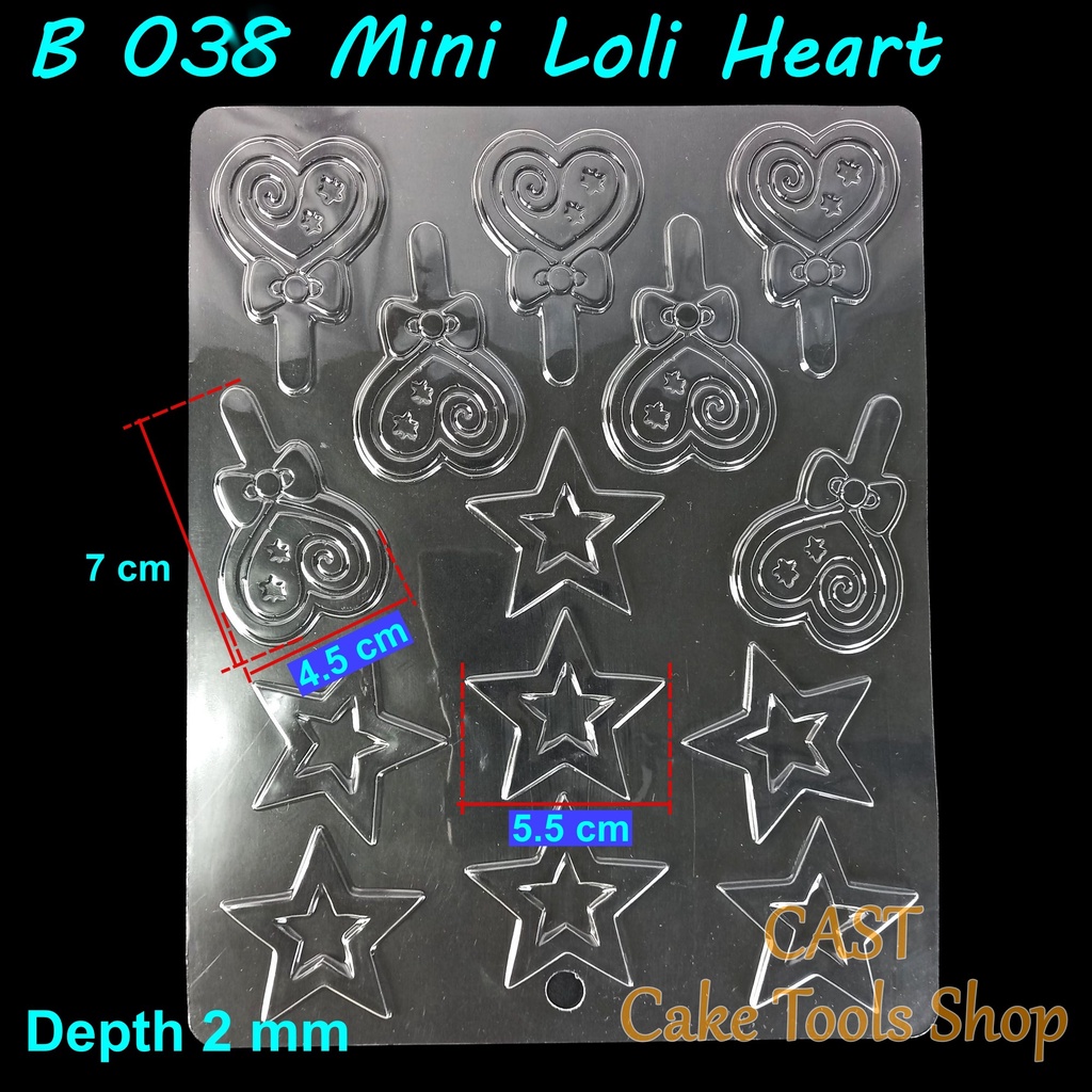 Jual Cetakan Coklat B 038 Mini Loli Heart Star | Shopee Indonesia