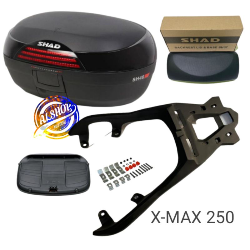 Jual PAKETAN BOX SHAD SH46 + BACKREST + BREKET BOX YAMAHA XMAX 250 CC X ...