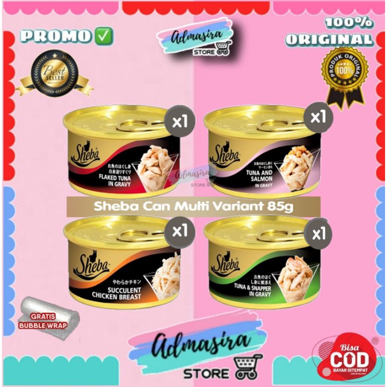 Jual SHEBA Can Flaked Tuna and White Meat Makanan Kucing Basah Kaleng ...