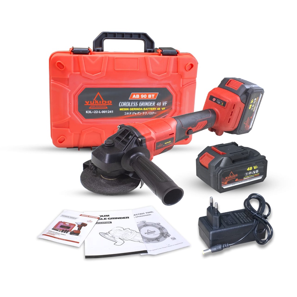 Jual 48V Cordless angle grinder mesin gerinda baterai 4 inch YUKIDO ...