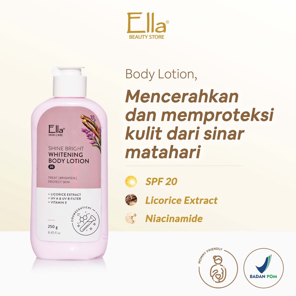 Jual Ella Skincare Whitening Body Lotion SPF 20 ORIGINAL with Licorice ...