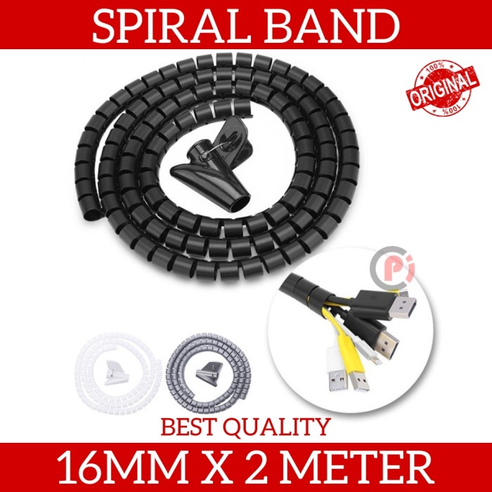 Jual Spiral Band Ukuran 16mm x 2 Meter Untuk Merapikan Melindungi Kabel ...