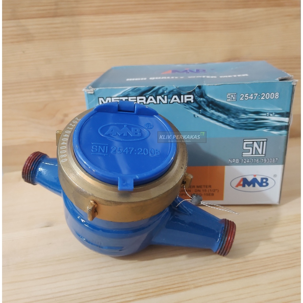 Jual Meteran Air AMINB Water Meter Besi Biru 1/2 Inci Body Besi/Miami ...