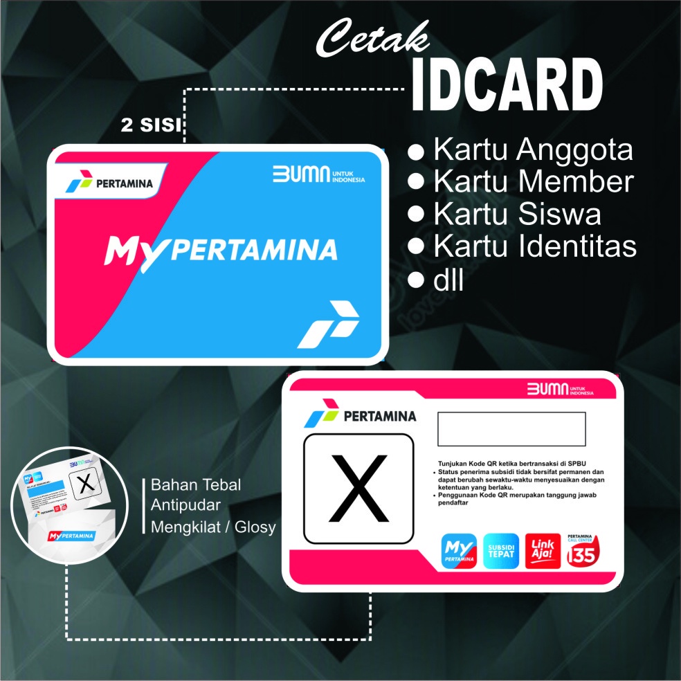 Jual Kartu My Pertamina/Cetak Kartu PVC Bahan Premium/Cetak Kartu/Cetak ... Jual Kartu My Pertamina/Cetak Kartu PVC Bahan Premium/Cetak Kartu/Cetak ...
