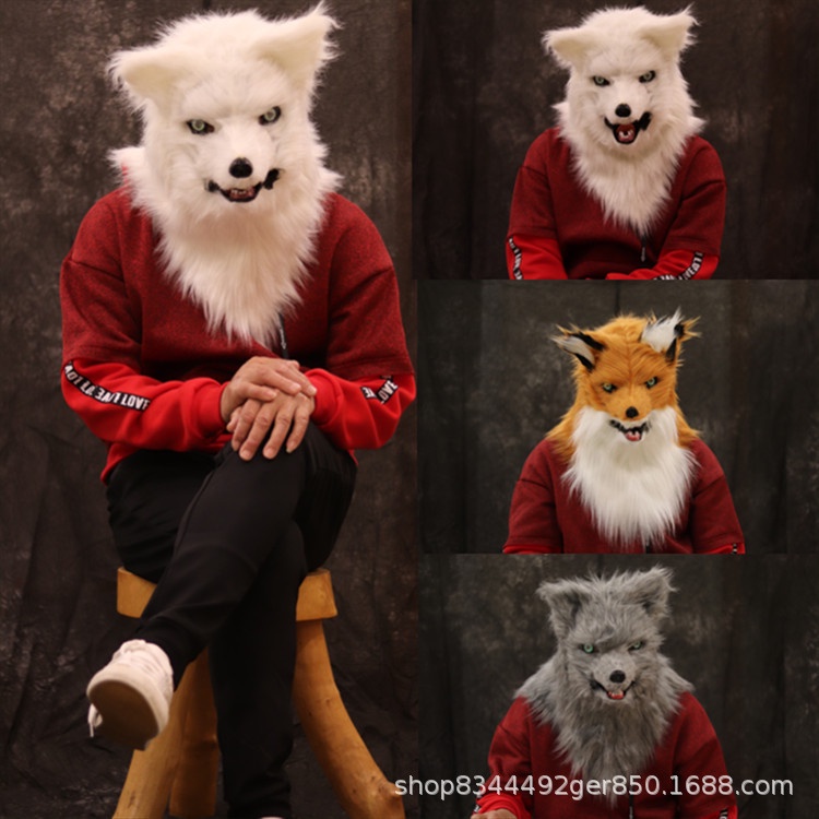 Jual Topeng Cosplay Hewan Serigala Hood Mewah Masker Mulut Dapat ...