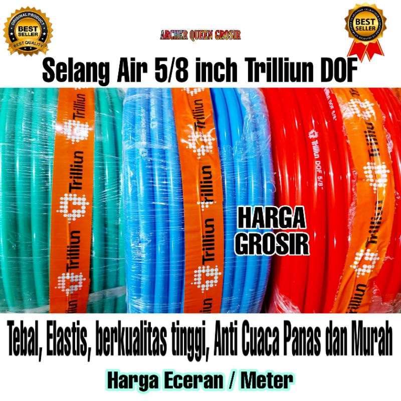 Jual SELANG AIR ELASTIS TEBAL 2MM TRILLIUN DOF 5/8 INCH HARGA PER METER | Shopee Indonesia