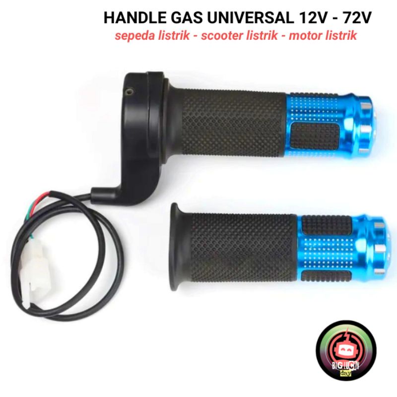 Jual HANDLE GAS SEPEDA LISTRIK 12V - 72V BIRU THROTTLE KABEL GAS ...