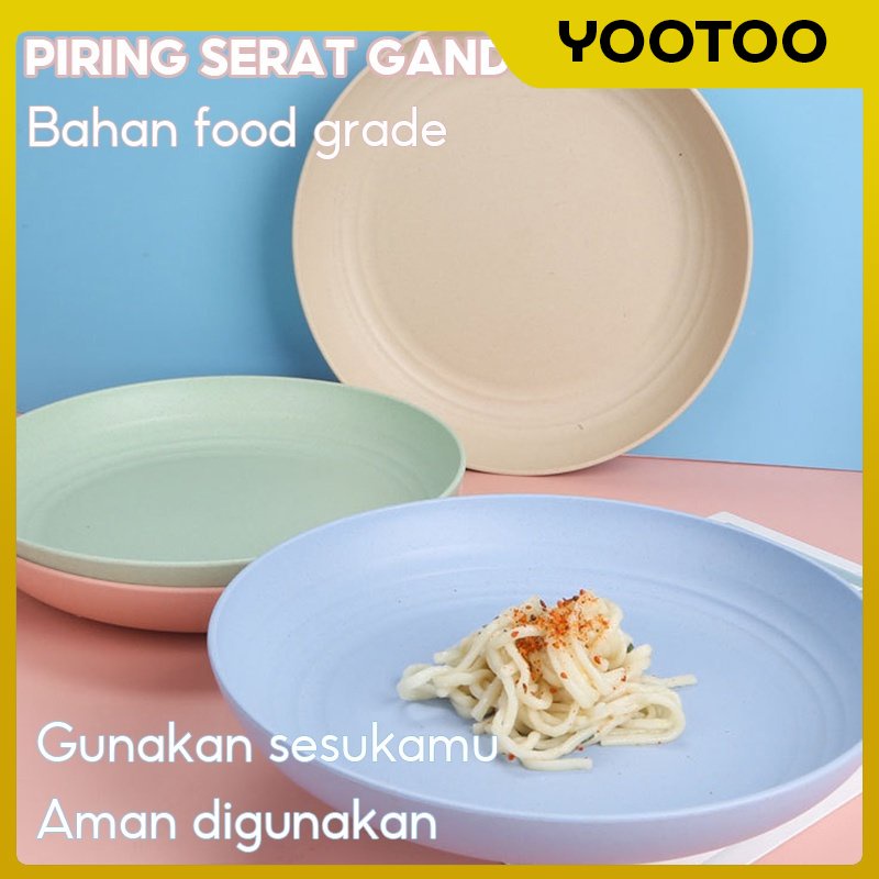 Jual YooToo piring plastik murah/piring makan 20,23,25cm/Piring serat ...