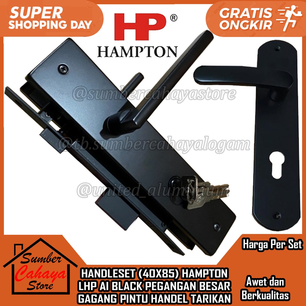 Jual HANDLESET 40X85 HAMPTON LHP AI H1567 H1228 H1585 MATT BLACK HITAM ...
